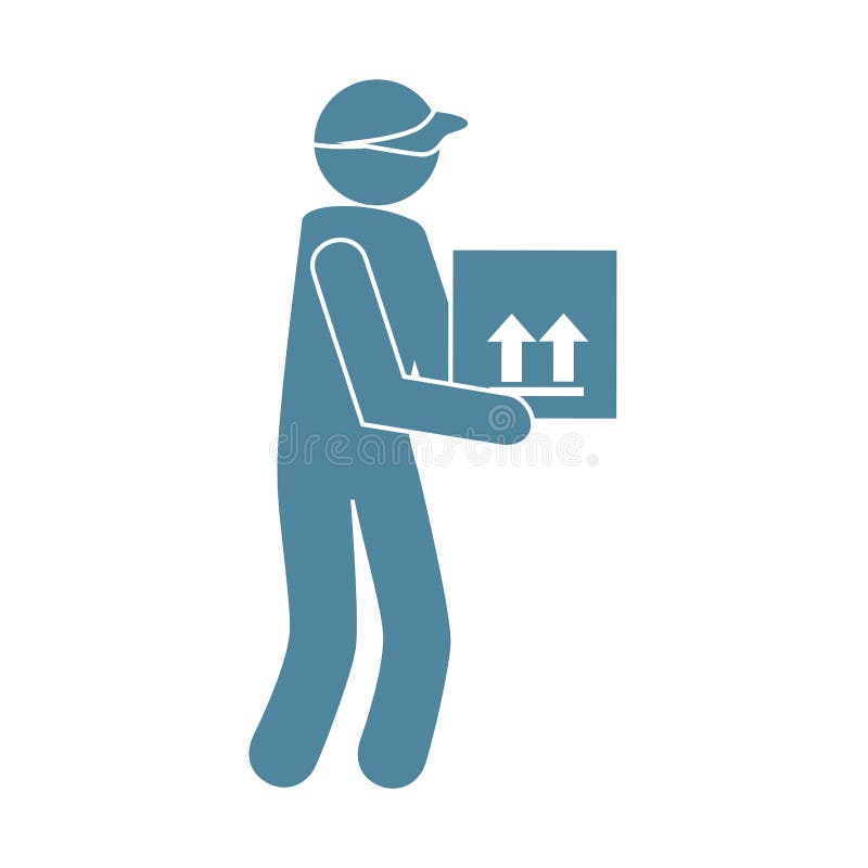 Delivery Worker Service Icon Stock Vector - Illustration of moving ...