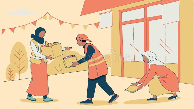 Delivery Workers with Packages, Logistics and E,commerce Service ...