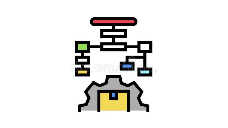 Mrp Process Color Icon Animation Stock Footage - Video of system ...