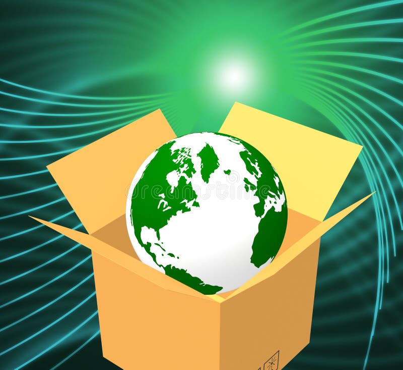 Delivery World Indicates Sending Global and Post Stock Illustration ...