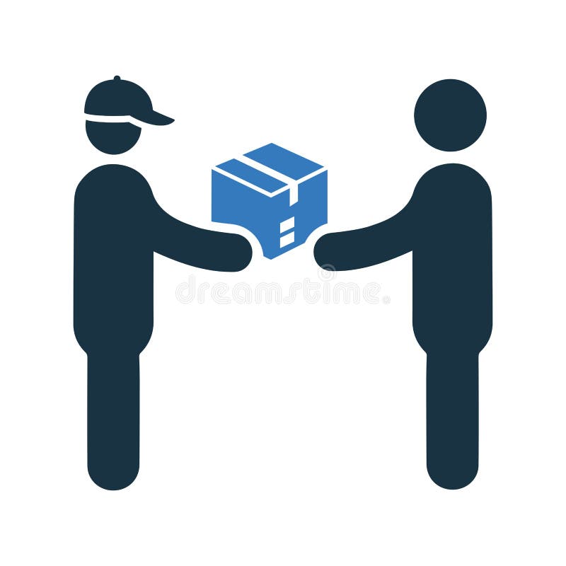 Deliveryman, Package, Receive Icon. Editable Vector Graphics Stock ...