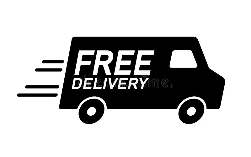 Shipping Free Delivery Van Icon Symbol, Pictogram Flat Outline Design ...