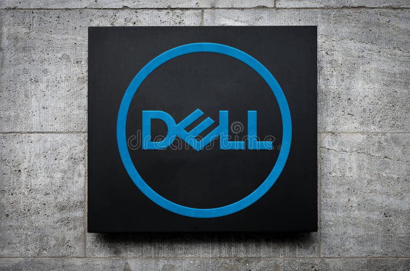 Dell company logo editorial image. Image of display - 309545340
