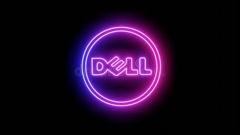Dell Glowing Logo in Neon Light Neon Sign and Neon Light Concept ...