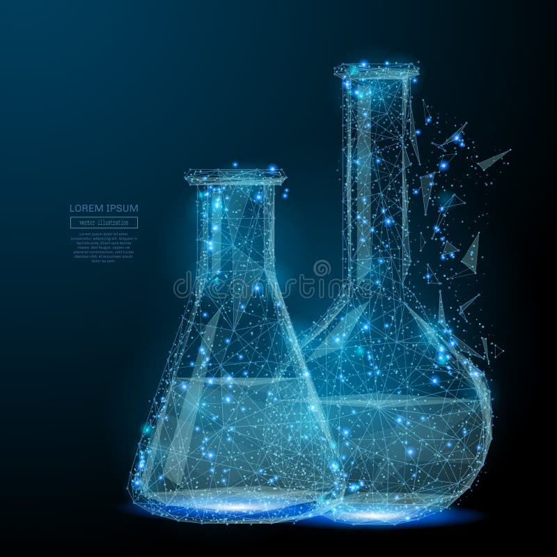 Delle Provette Poli Blu in Basso Illustrazione Vettoriale ...