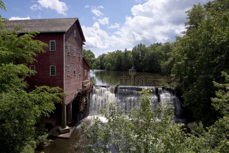 Dells Mill stock image. Image of trees, water, historic - 14760797