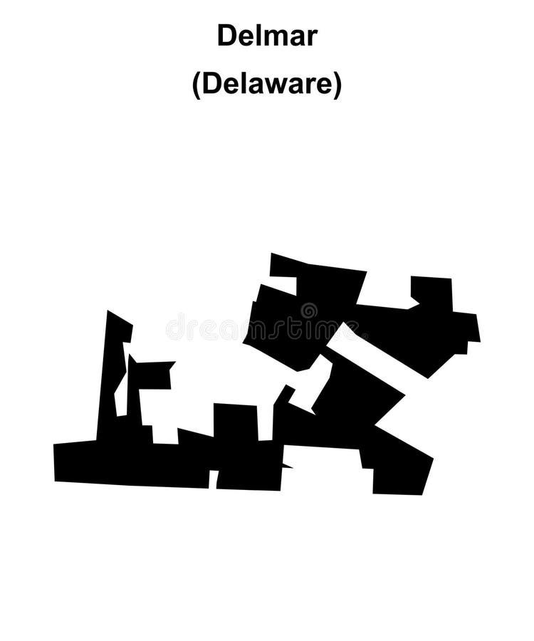Delmar outline map stock vector. Illustration of infographics - 387018647