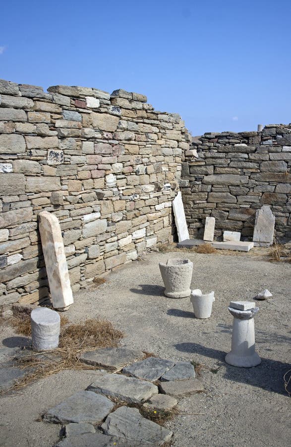Delos ruins stock image. Image of objects, archeology - 34277399
