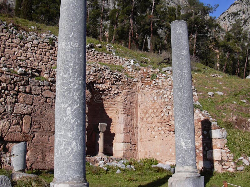 Delphi Ancient Sanctuary Phocis Greece Stock Photo - Image of delphi ...
