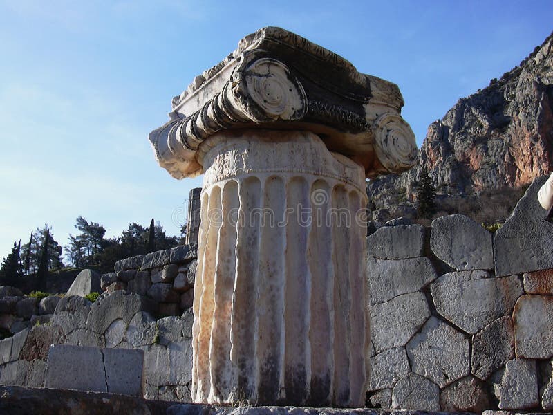 Delphi Ancient Sanctuary Phocis Greece Stock Image - Image of blue ...
