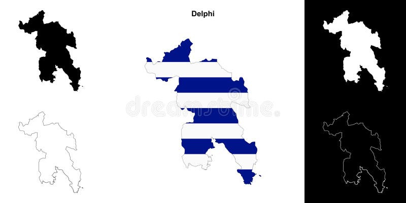 Delphi outline map stock vector. Illustration of infographics - 379297823