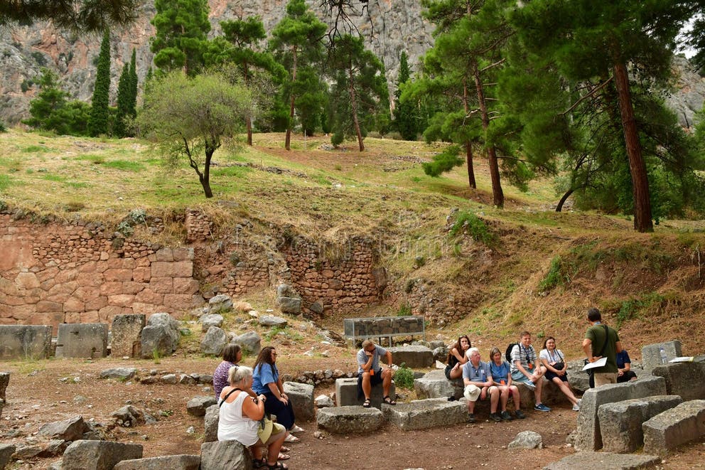 Delphi Greece - August 31 2022 : Archaeological Site Editorial Stock ...