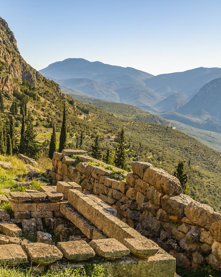 Delphi Sanctuary, Phocis, Greece Stock Image - Image of site, delphi ...