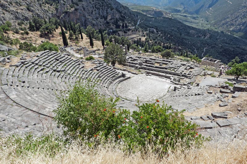 Delphi landscape in Greece stock image. Image of greek - 85574525
