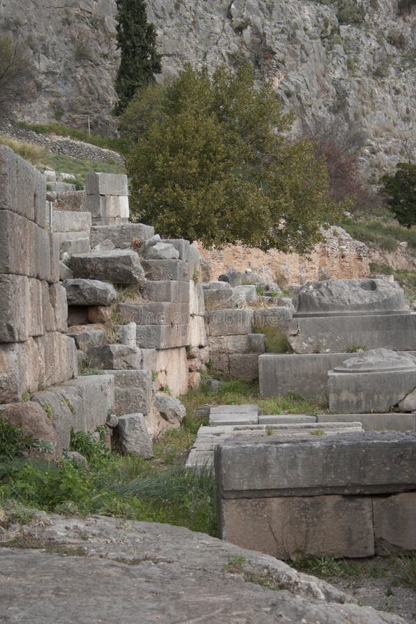 Delphi museum. Greece stock photo. Image of clouds, mountain - 65047646