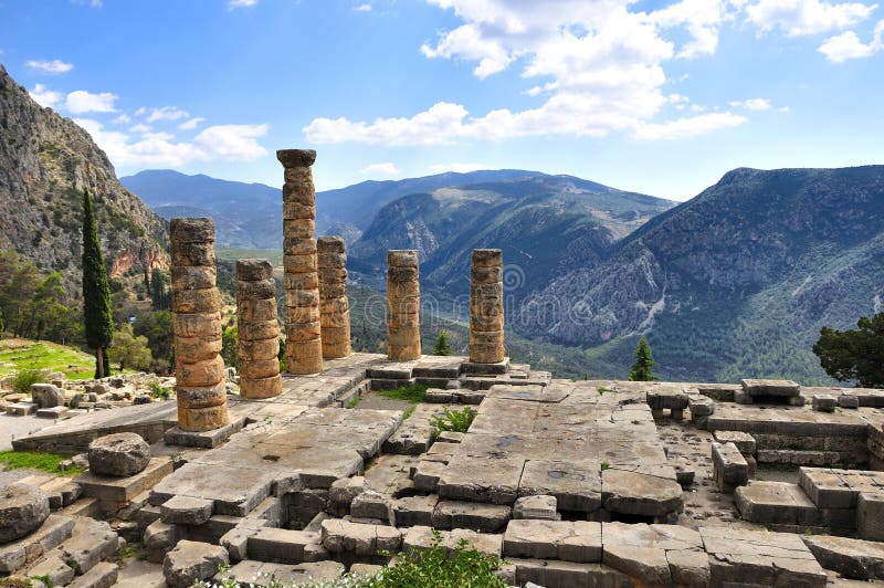 Delphi ruins in greece stock image. Image of temple, travel - 88034117