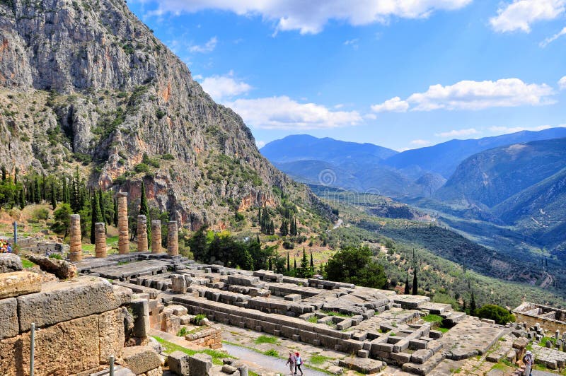 Delphi ruins in greece stock image. Image of greece, marble - 88668883