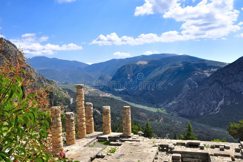 Delphi ruins in greece stock photo. Image of marble, background - 89025956