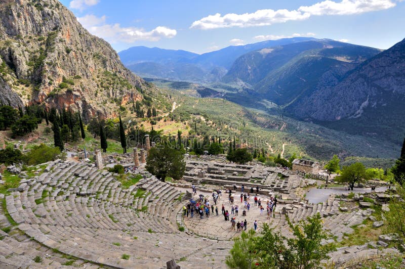 Delphi ruins in greece stock photo. Image of archaeological - 89027198