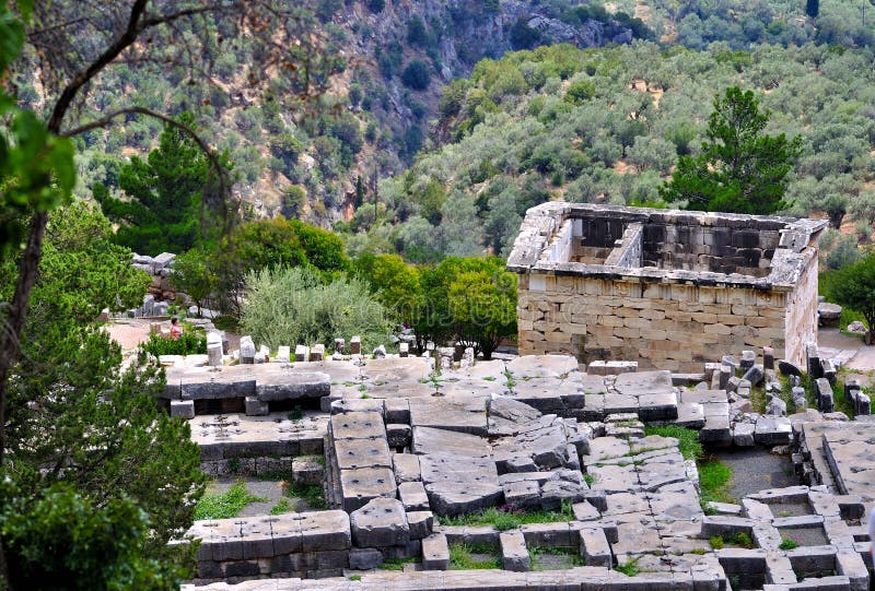Delphi ruins in greece stock image. Image of architecture - 89027479