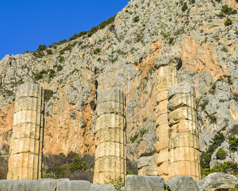 Delphi Sanctuary, Phocis, Greece Stock Image - Image of culture, greek ...