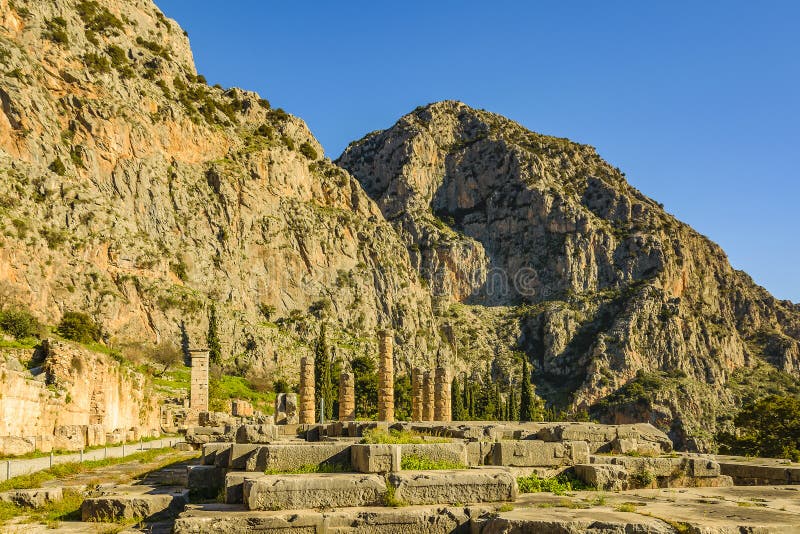 Delphi Sanctuary, Phocis, Greece Stock Photo - Image of history ...