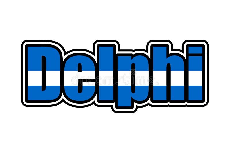 Delphi Sign Icon with Greek Flag Colors Stock Illustration ...