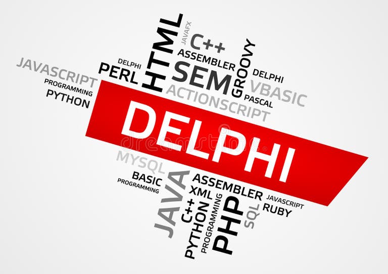 DELPHI Word Cloud, Tag Cloud, Vector Graphics Stock Illustration ...