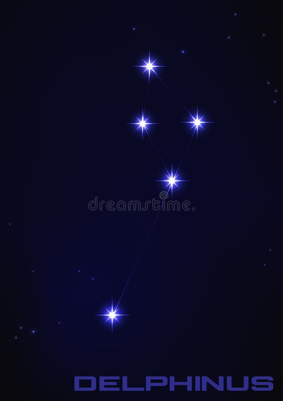 Delphinus constellation stock vector. Illustration of background - 48894213