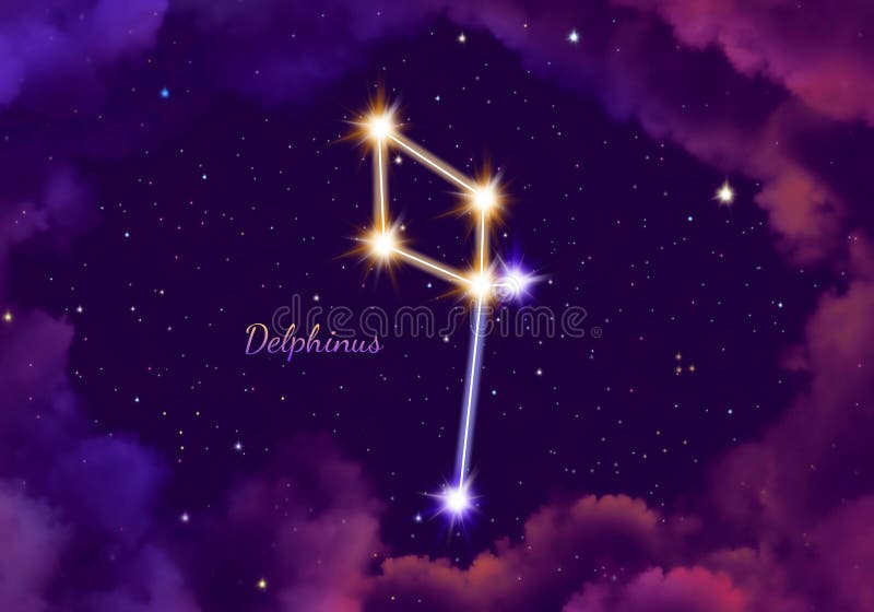 Illustration Image of the Constellation Delphinus Stock Illustration ...