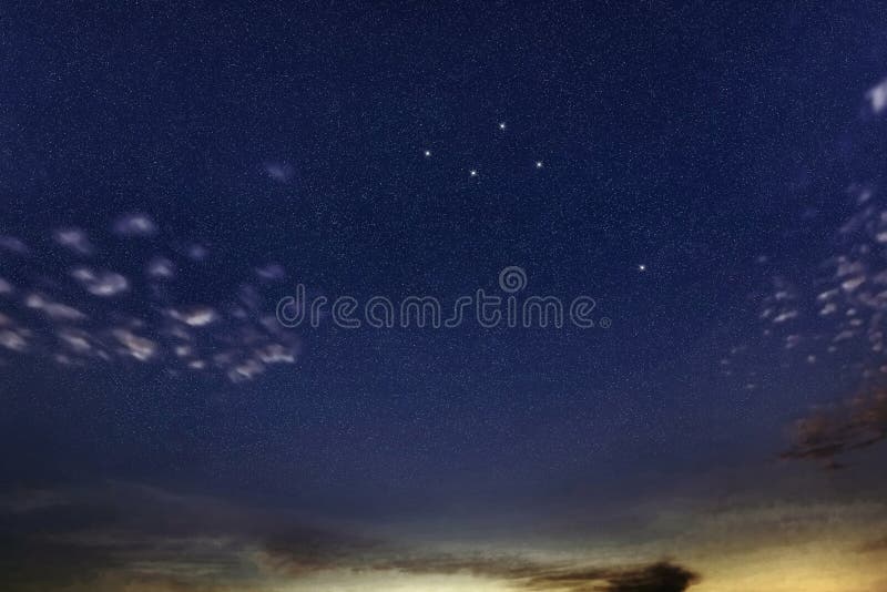 Delphinus Star Constellation, Night Sky, Cluster of Stars, Deep Space,Â ...