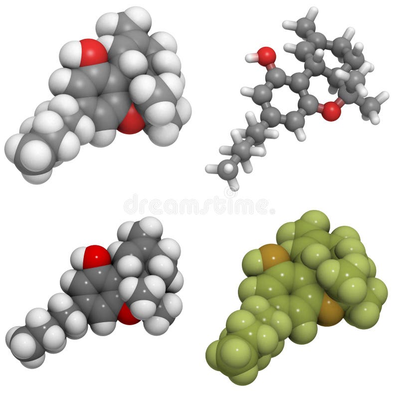 Delta-9-tetrahydrocannabinol Molecule Stock Illustration - Illustration ...