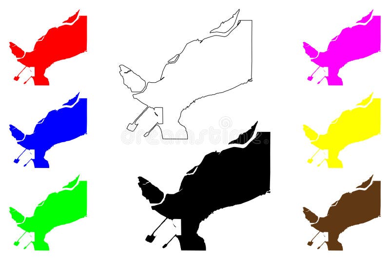 Delta City (Canada, BC, British Columbia Province) Map Vector ...