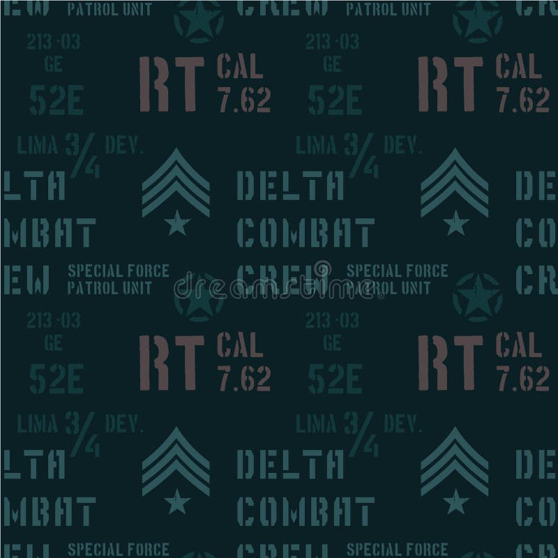 Delta Combat Crew Military Pattern Stock Vector - Illustration of ...