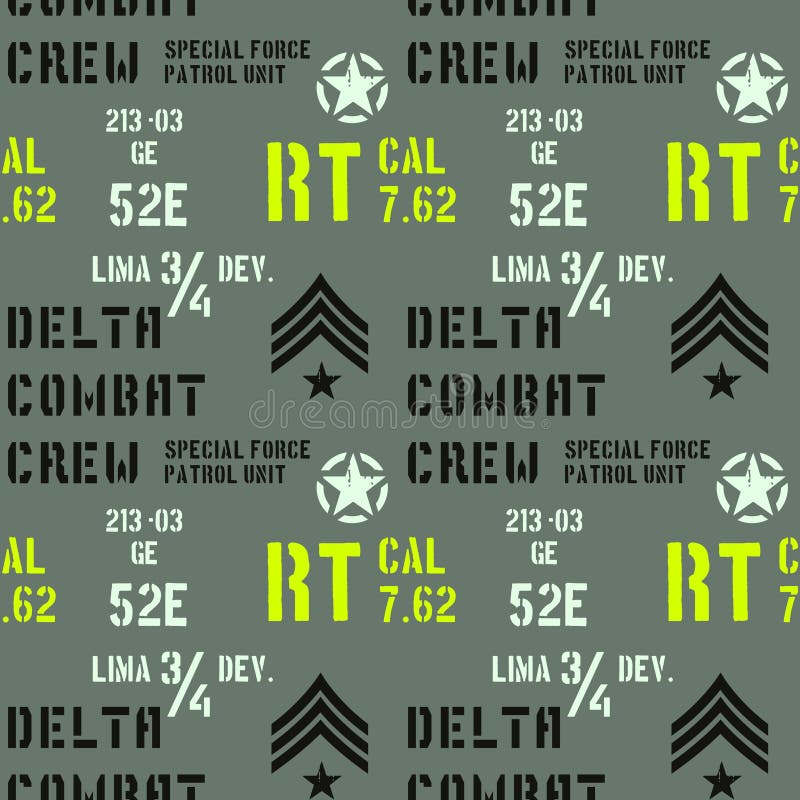 Delta Combat Crew Military Pattern Stock Vector - Illustration of ...