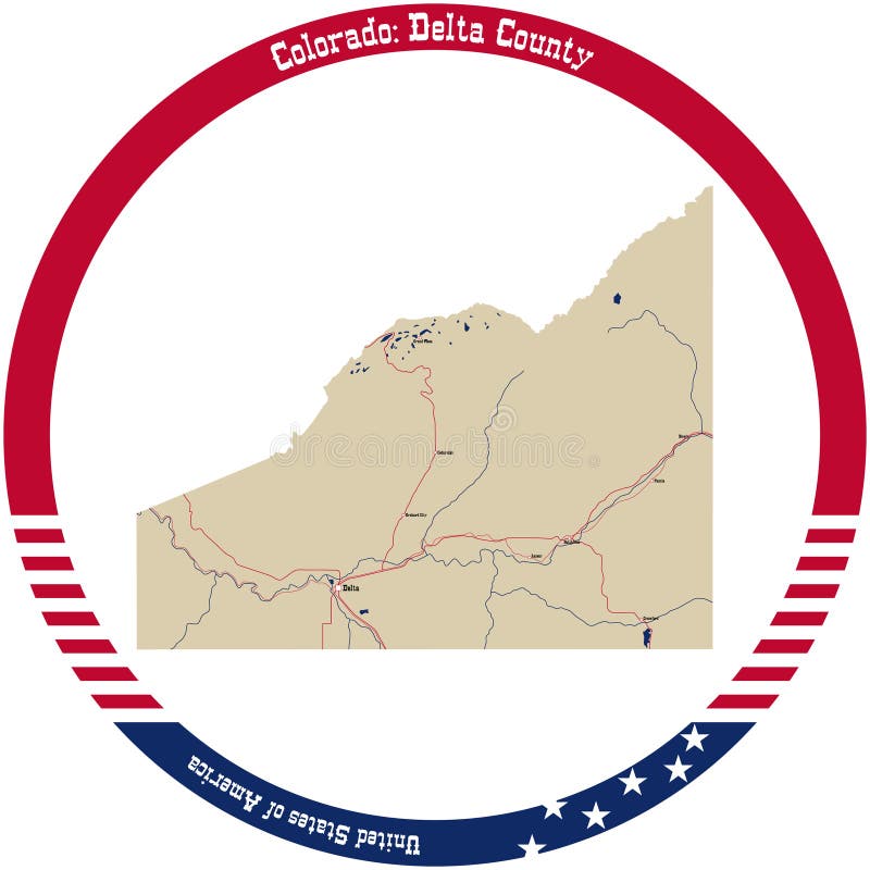 Delta County in Colorado, USA Arranged in a Circle Stock Vector ...