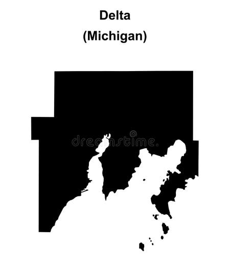 Delta outline map stock vector. Illustration of territory - 361607256