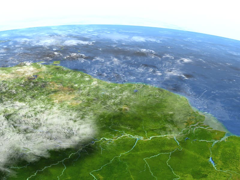 Delta Das Amazonas Na Terra Do Planeta Ilustração Stock - Ilustração de ...