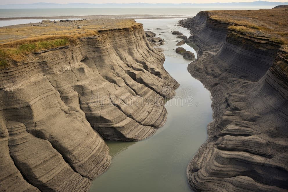 Delta Formation in Progress at River Mouth Stock Illustration ...