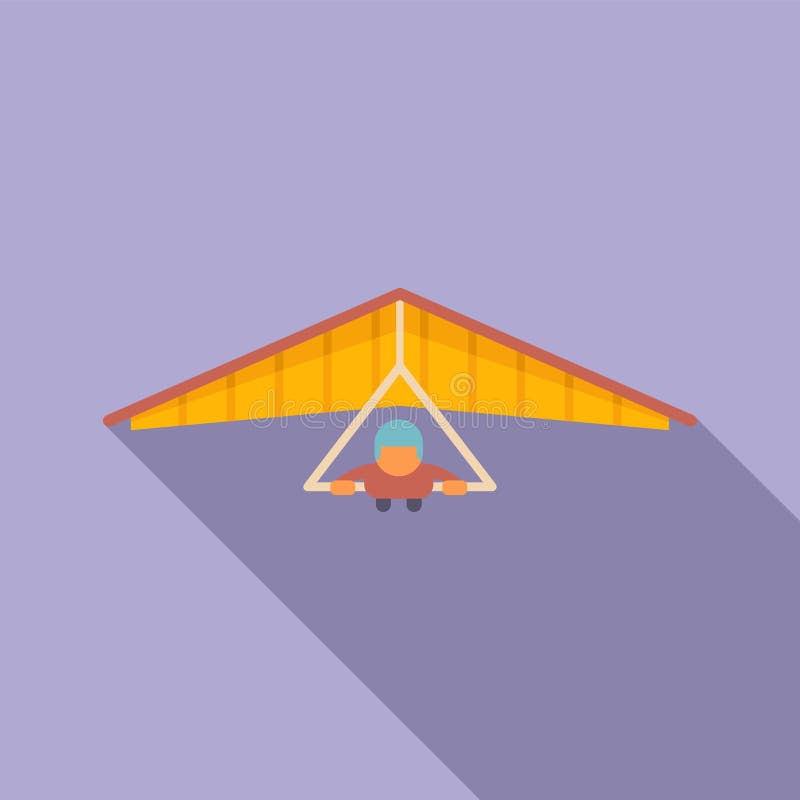 Delta Hang Glider Icon Flat Vector. Wind Plane Stock Illustration ...