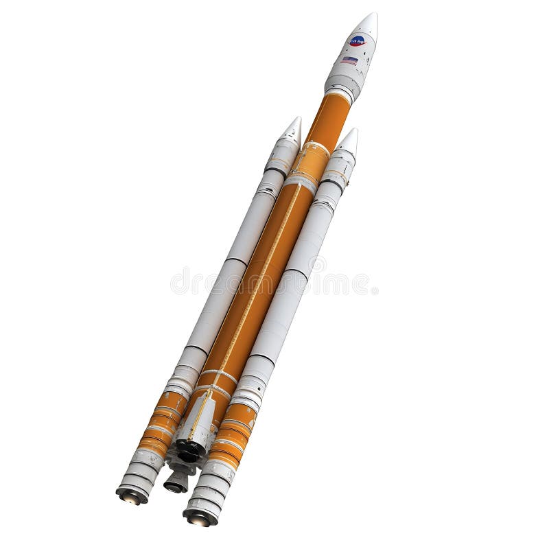 A Delta IV Heavy Rocket only with No Background Stock Illustration ...