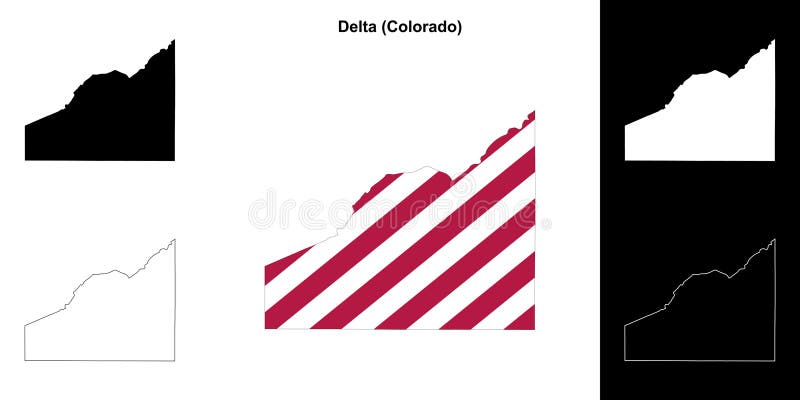 Delta outline map stock vector. Illustration of blank - 323856435