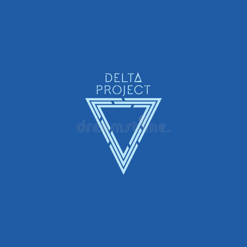 Delta Project Design. White Color Logo with Red Background Stock Vector ...