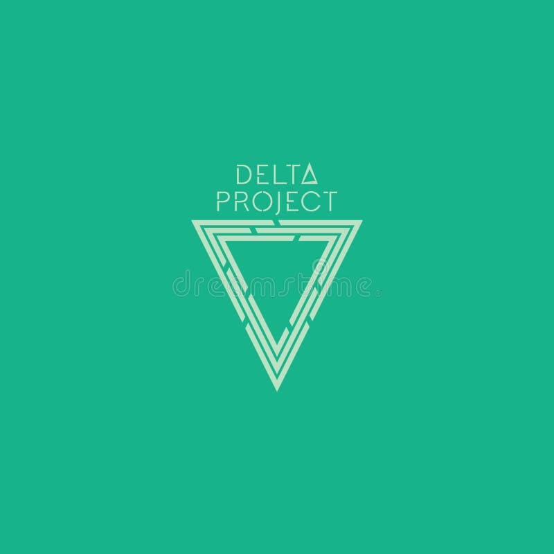 Delta Project Design. White Color Logo with Red Background Stock Vector ...