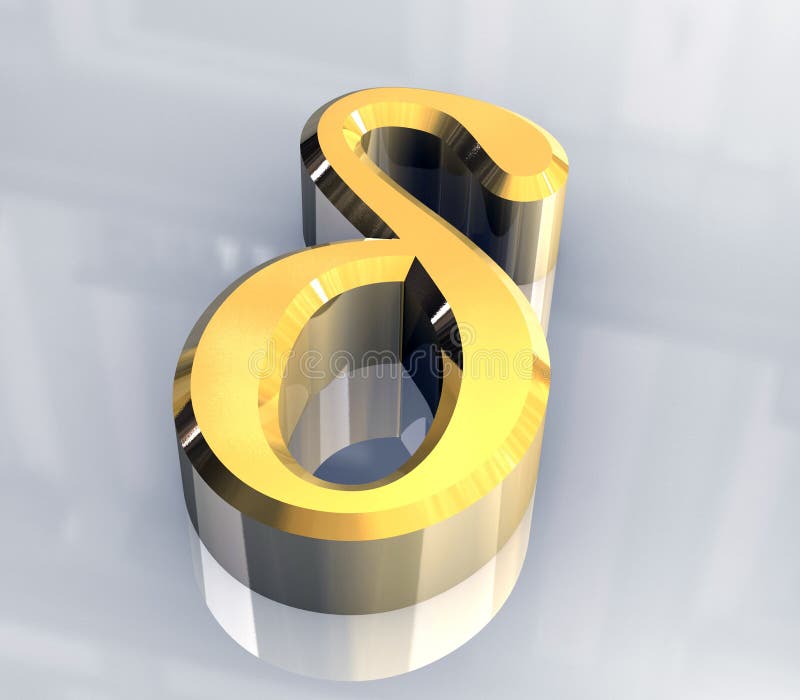 Delta symbool in (3d) goud stock illustratie. Illustration of ...