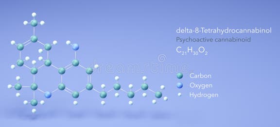 Delta-8-Tetrahydrocannabinol Molecule, Molecular Structures, Delta-8 ...
