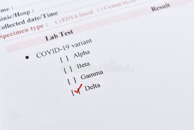 Delta Variant COVID-19 Positive Result Stock Photo - Image of hybrid ...