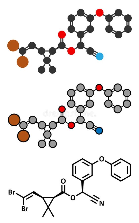 Deltamethrin Insecticide Molecule. Synthetic Pyrethroid. Skeletal ...