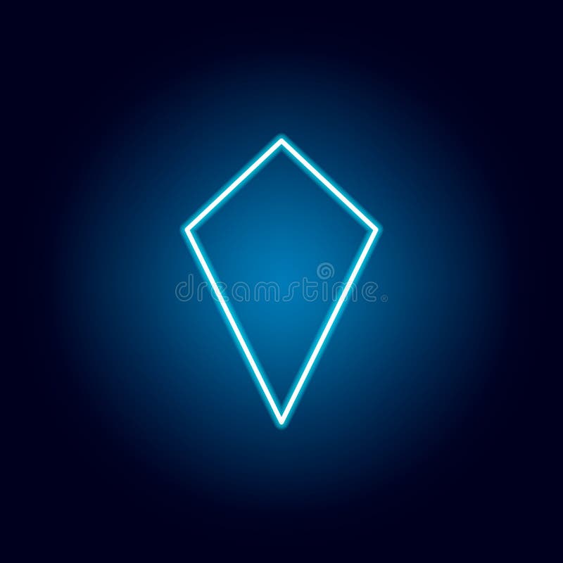 Deltoid Icon in Neon Style. Geometric Figure Element for Mobile Concept ...