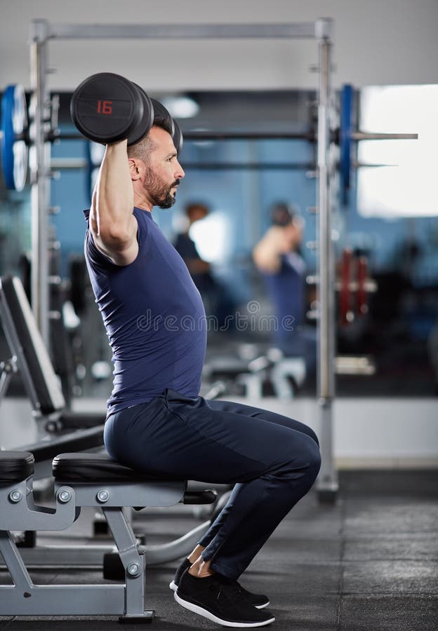 Delts Workout with Dumbbells Stock Image - Image of leisure ...